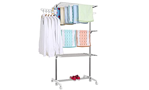 Hyfive Wasrek, extra groot, met 3 niveaus, inklapbaar - Genietvandevliet.nl