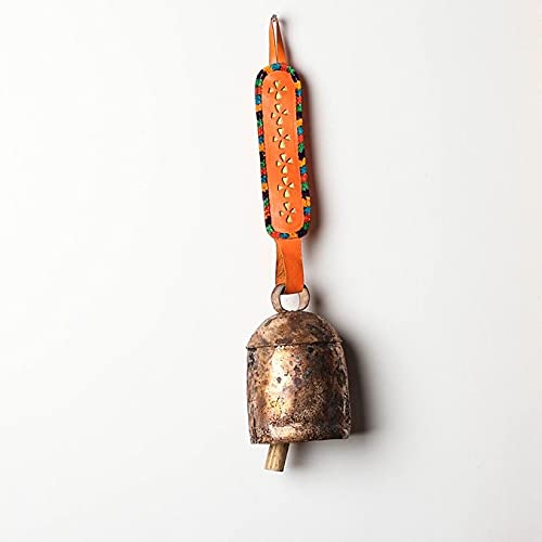 itokri Kutch Copper Coated Bell with Orange Leather Belt - Leaf ...
