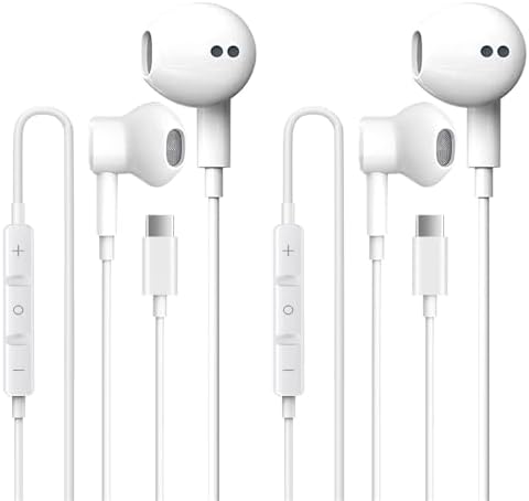 Amazon.com: 2 Pack USB C Headphones for iPhone 16, Type C Earbuds Wired ...