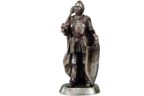 Ptc 7 Inch Armored Medieval Knight With Weapon Resin Statue ...