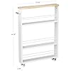 Amazon.com: KLM 4 Tier White Slim Storage Cart with Handle, Slide Out ...