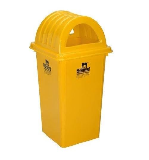 Nilkamal Plastic open top dome dustbin 80 LTR (Yellow) : Amazon.in ...