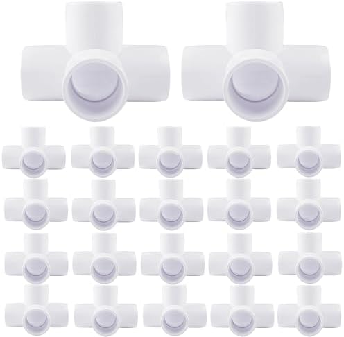 Amazon.com: 6Pack 3 Way 1 Inch Tee PVC Pipe Fittings Connector SCH40 ...