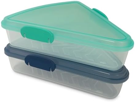 Amazon.com: Pizza Storage Containers – 2 Pack | 26 oz Triangle Slice ...