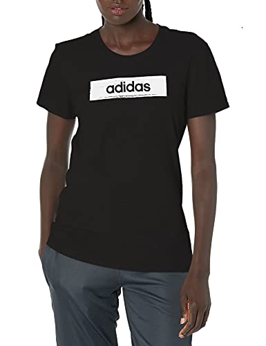 adidas Womens Boxed Graphic Tee, Black/White, Sm | コレクションファッションデザイン