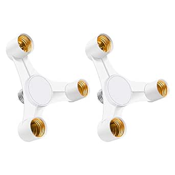 3 in 1 Light Socket Splitter Multi Bulb Adapter, 2Pack E26/E27 Splitter ...