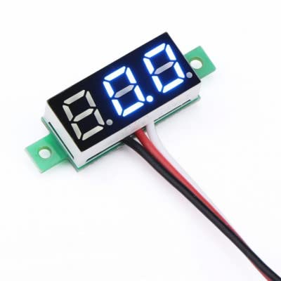 SunRobotics 0.28 Inch 0-100V Three Wire DC Voltmeter Blue to measure ...