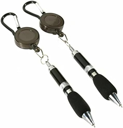 Buystarget 2x Ball Point Pens Retractable Belt Clip String Cord Chain ...