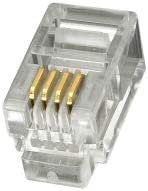 chargeline RJ9/RJ10/RJ22 Cable Crimp Connector Plugs - 4P4C Contact/Pin ...
