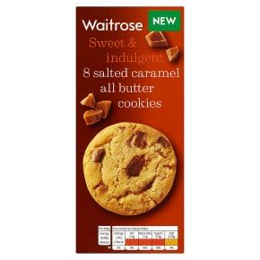 Waitrose Sweet & Indulgent 8 Salted Caramel All Butter Cookies, 200G ...
