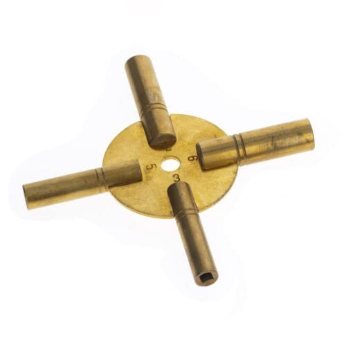 Buy HAMMER MAN 4 Prong Brass Clock Key for Winding Clocks/Odd Numbers ...