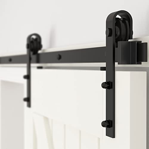 SANKEYTEW 183cm/6ft Sliding Door Kit,Single Wood Barn Door Sliding Kit ...
