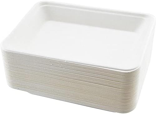 Live Beside Sugarcane Chip Tray 19.5x14.5cm Pack of 50 White ...
