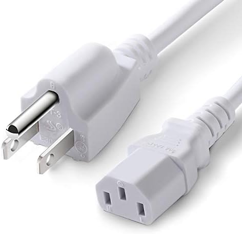 Amazon.com: White Replacement Power Cord for Computer Monitor TV ...