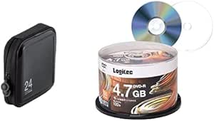Amazon.co.jp: 【DVD-R 50枚セット】エレコム DVD CDケース セミハード ファスナー付 24枚収納 ブラック CCD-H24BK : パソコン・周辺機器