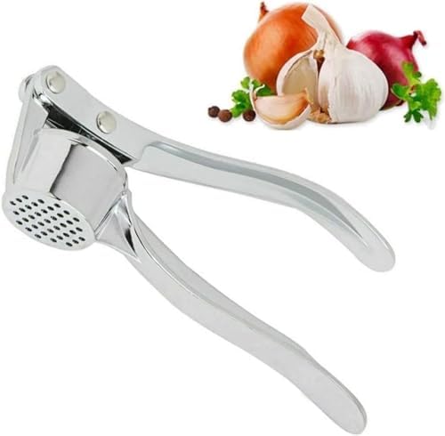 Steel Garlic Press Ginger Crusher Heavy Duty Kitchen Utensil TRIXES ...