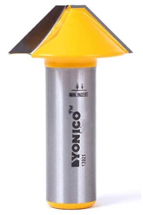 Yonico V Groove Flat Bottom Router Bit 45 Degree 1/2-Inch Shank 13921 ...