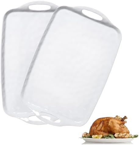 Amazon.com: Czlizdyt Large Melamine Serving Tray with Handles, 17.5 x ...
