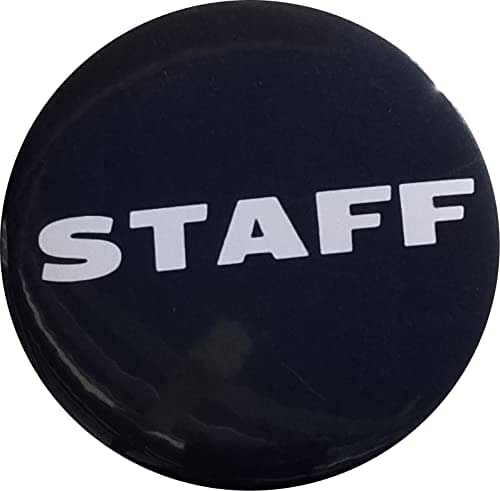 Amazon.com: Staff Badge/Pinback Button - 2.25" - BLACK - pack of 10 ...