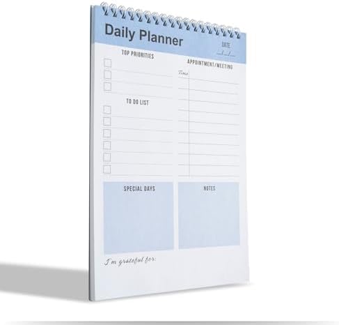 Amazon.com : Daily Planner Notebook, To Do List Notepad, Spiral ...