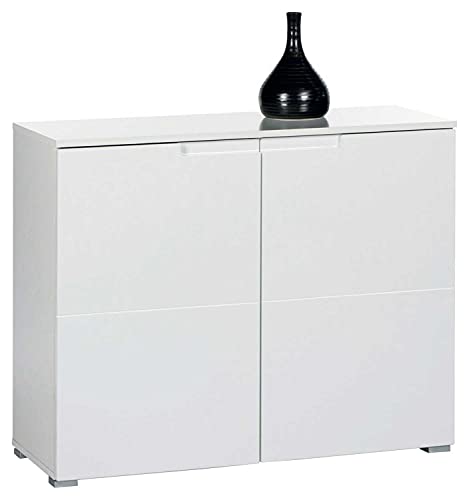 Spannende Kommode Wei Hochglanz 100 Cm Breit Bild