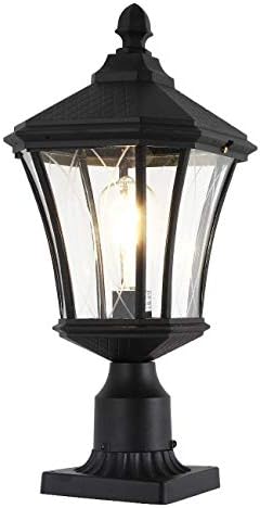 Smeike Outdoor Post Lights, Cast Aluminum Lamp Post Light Fixture, 2 ...