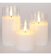 Amazon.com: Homemory 6X6'' Extra Large Flameless Candle with 3 Wicks ...