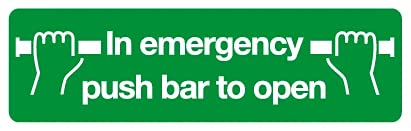 in Emergency Push bar to Open Sign PVC Waterproof Safety Signature ...