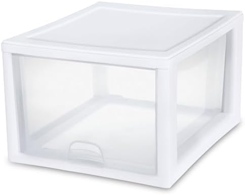 Amazon.com: Sterilite 4-Pack Stacking Drawer, Clear Storage Organizer ...