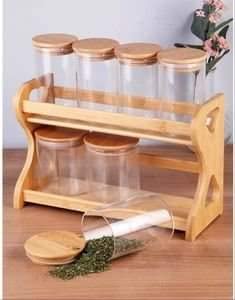 Buy New Glass Sealed Jar Set With Wooden Stand Online at Low Prices in ...