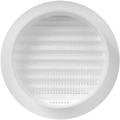 4” Inch / 100 mm Plastic Vent Cover White – Round Soffit Vent – Exhaust ...