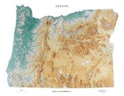 Oregon Topographic Wall Map by Raven Maps, Print on Paper (Non ...