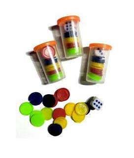 Buy SVK Ludo Coins with Dice. Indian Made 5 Set Mini Boxes of Ludo Coin ...