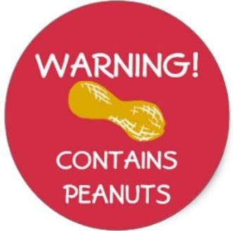 Round Peanut Warning Allergy Labels Candy Vending Machine Sticker (12 ...