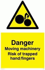 Danger Moving machinery risk of trapped hand/fingers - Warning Sign ...
