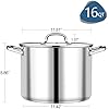 Amazon.com: P&P CHEF 16 QT Stock Pot with Lid, Stainless Steel Large ...