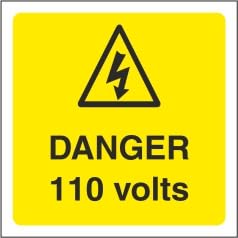 Safety Sign Sticker | Danger 110 Volts Safety Sign Sticker, Waterproof ...