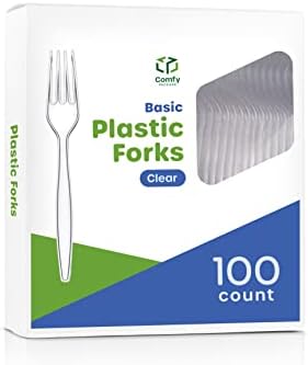 Amazon.com: Comfy Package [300 Pack] Heavyweight Clear Plastic Forks ...