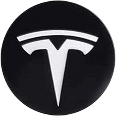 GreenPartys Black Tesla Wheel Center Hub Cap Stickers 4 x 2.22inch ...