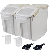 Amazon.com: 50lb Flour Storage Container with Lid, 2 Pack Large ...