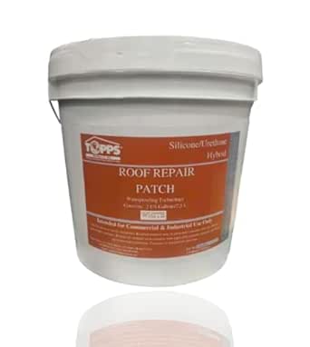 Topps® High Build Silicone Roof Repair Patch, 2 Gal, 100% Silicone ...
