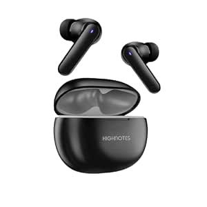 HIGHNOTES Wireless Earbuds with Charging Case, LED Indicator, Black ...