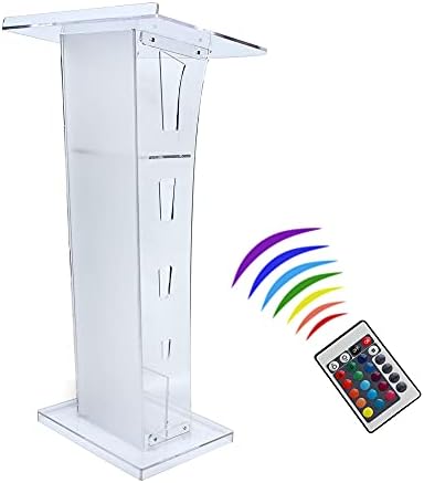 Amazon.com : Acrylic Podium,Led Light Lectern Stand for Churches ...