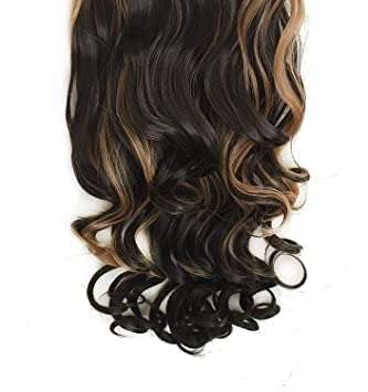 Curly/Wavy Hair Extension Synthetic Fiber (Pack of 6,60.96 Cm) : Amazon ...