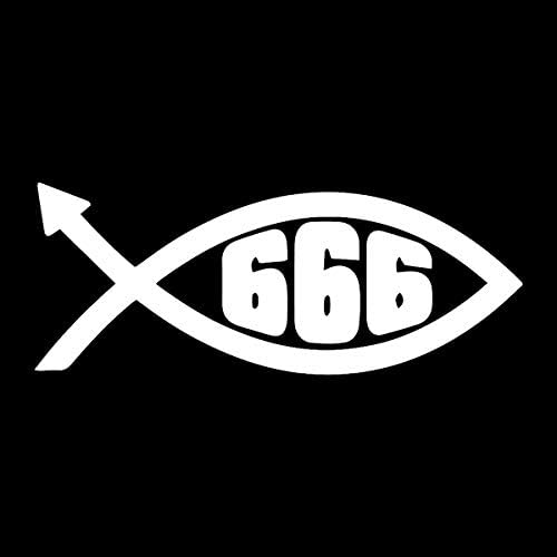 Amazon.com: EvolveFISH 666 Devil Fish Weatherproof Vinyl Decal - [White ...