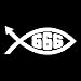 Amazon.com: EvolveFISH 666 Devil Fish Weatherproof Vinyl Decal - [White ...
