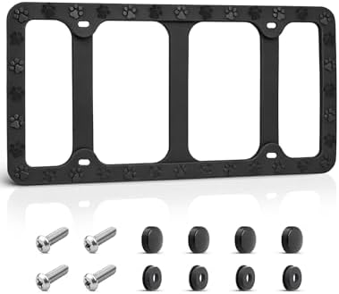 Amazon.com: RED WOLF Silicone Paw Print License Plate Frame, Scratch ...