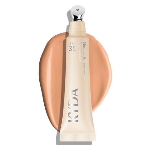 KYDA Mineral Sunscreen Eye Cream, Tan, SPF 35, Undereye Brightener ...
