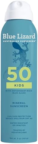 Amazon.com: Blue Lizard Kids Mineral Sunscreen Spray SPF 50+, Brand ...