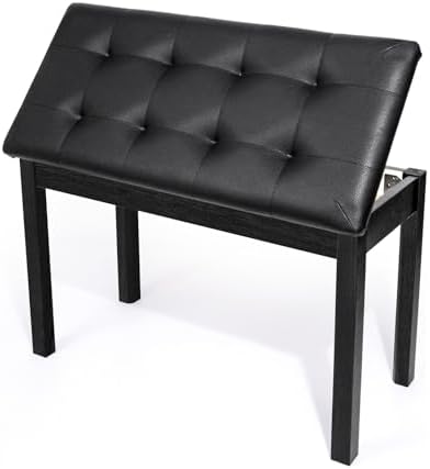 Amazon.com: UISCOM Duet Piano Bench with Padded Cushion and Storage - Solid Wood Keyboard Bench ...